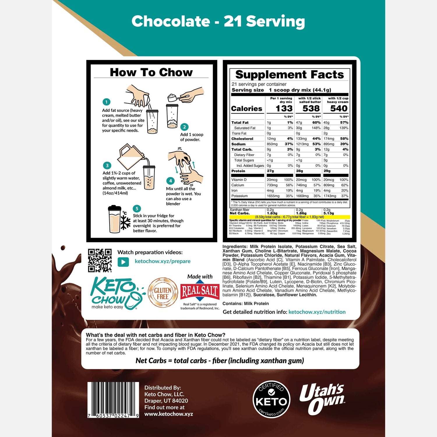 Keto Chow Nutrition Facts